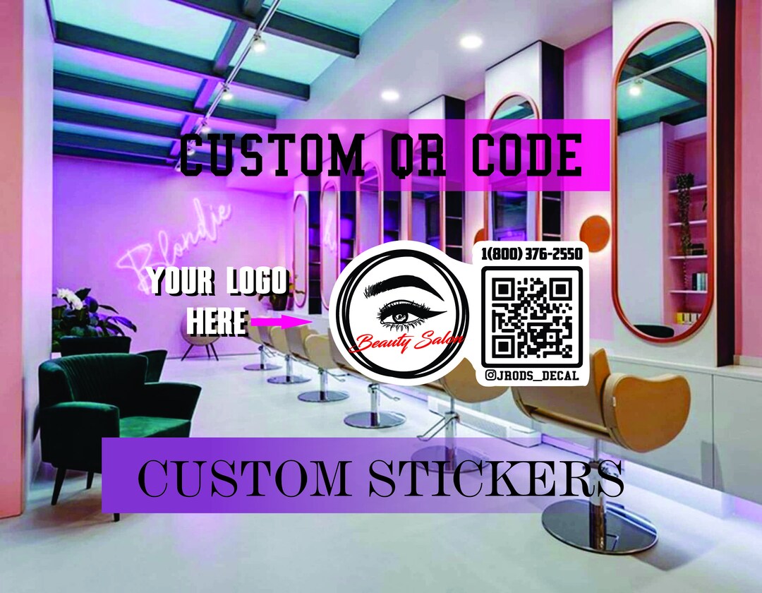 QR Code Custom Sticker Pack, Storefront Window Business Stickers ...