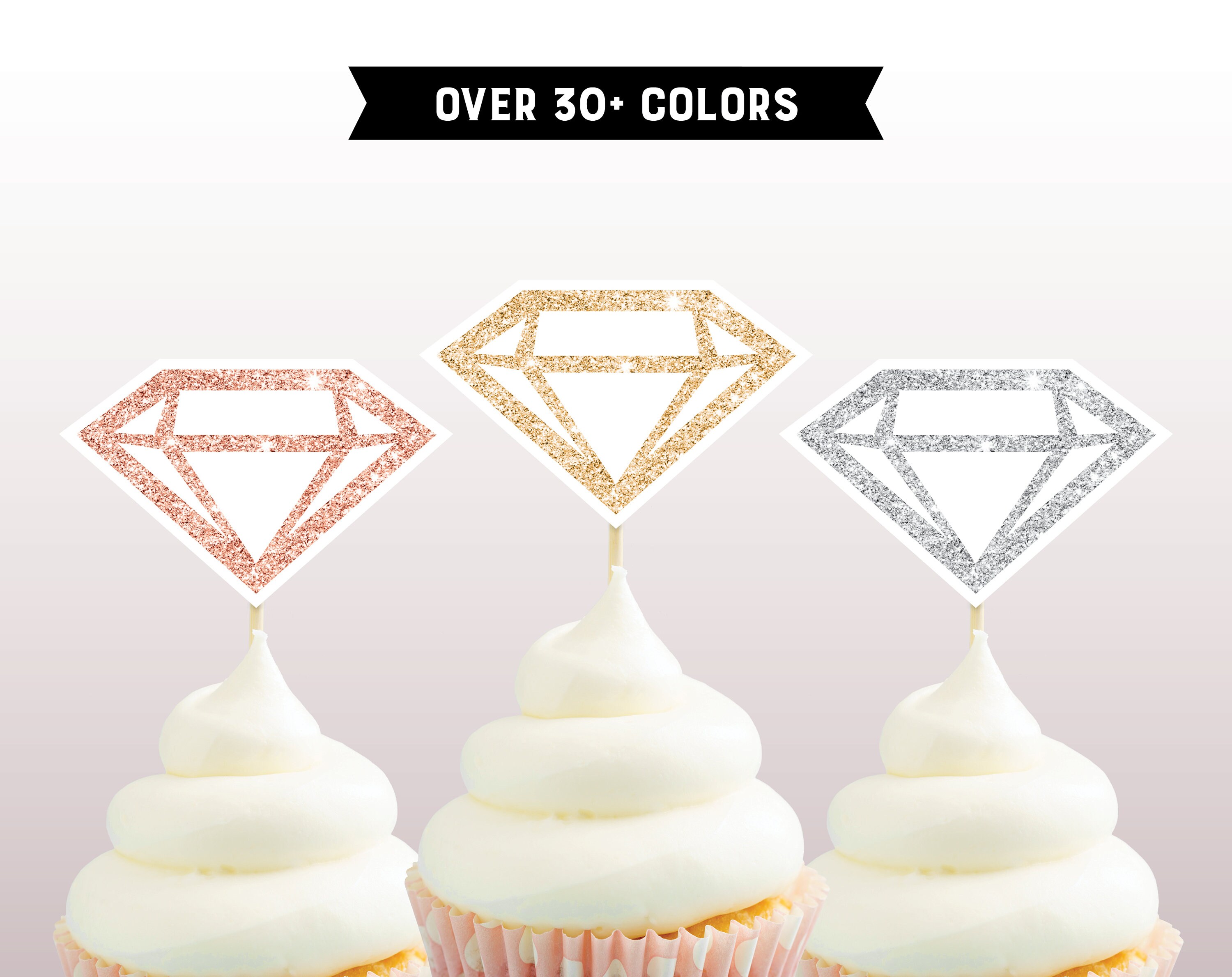 12 Bachelorette Diamond Cupcake Toppers Treat Topper Sexy - Etsy