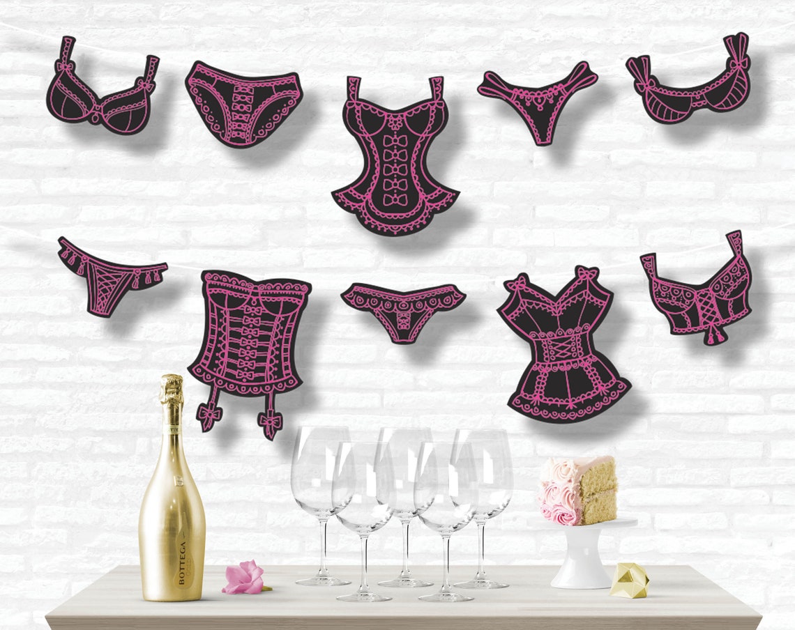 Printable Lingerie Banner With 11 Garments // Bachelorette - Etsy