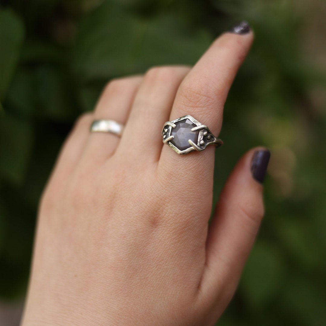 Glynis Sterling Silver and Grey Moonstone Ring MADE TO ORDER Fantasy ...