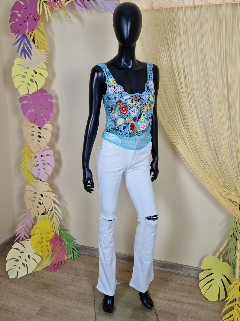 Hand Knitted Crochet Top, Hand Made Elegant Top, Hand Made Unique Top ...