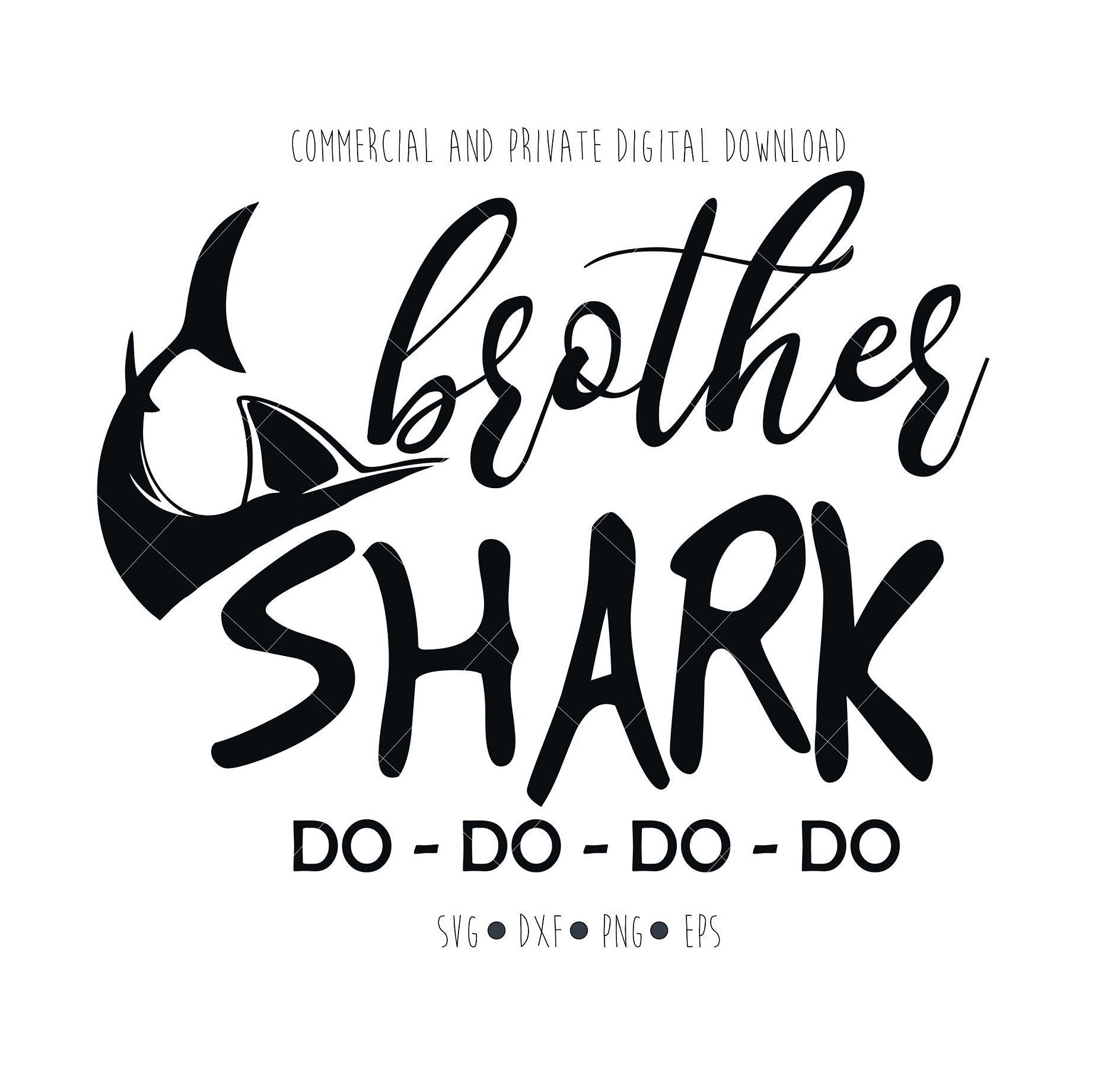 Brother shark digital file svg Funny brother clipart vector | Etsy