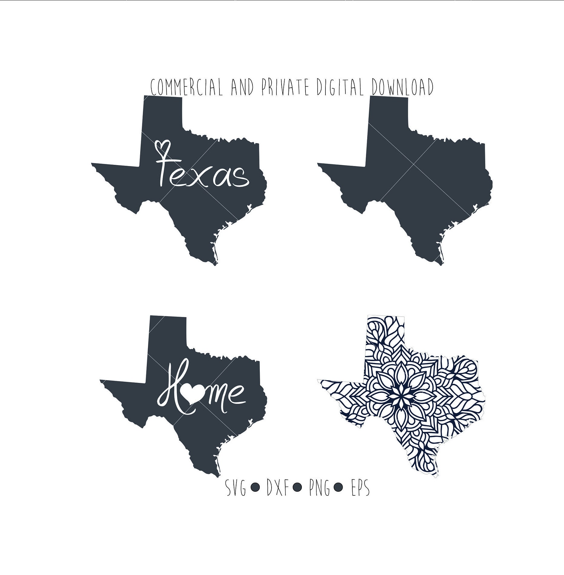 Texas State SVG File,Texas Outline SVG-Cutting Template-Vector Clip Art ...