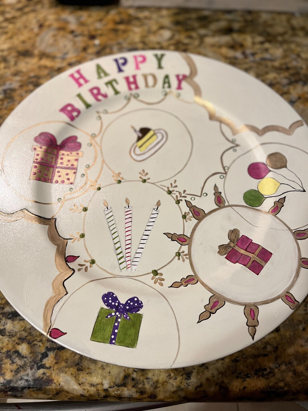 Charger Plate, Hand Painted Charger, Plate, Decorative Plate Charger ...