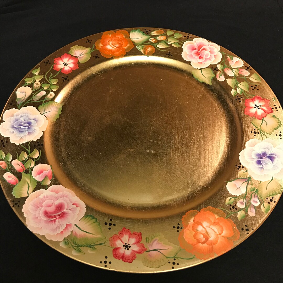 Charger Plate, Plate Charger, Plate, Hand Painted Plate Charger, Accent ...