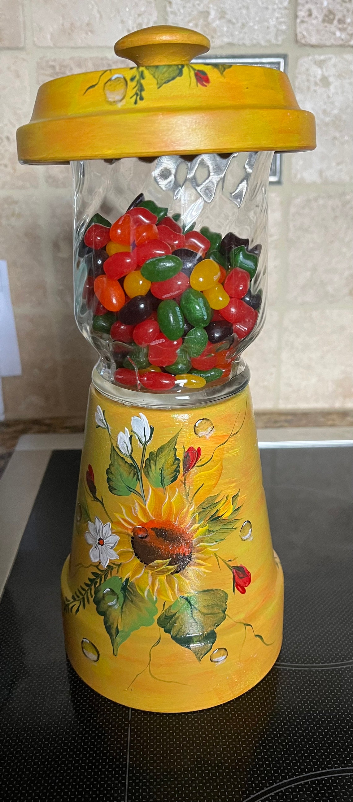 Clay Pot Candy Jar Hand Painted Candy Jar Painted Candy Jar - Etsy
