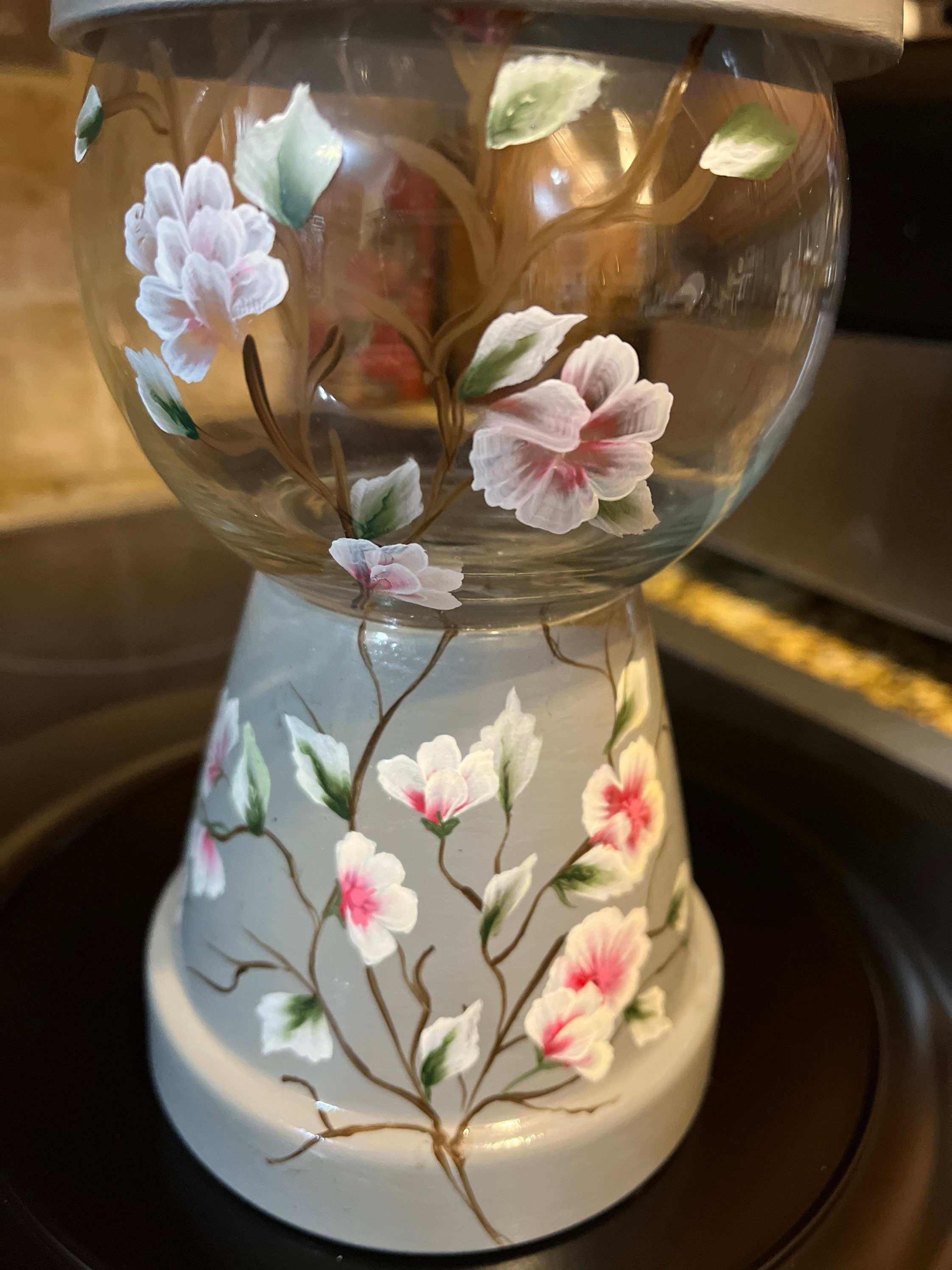Clay Pot Candy Jar, Hand Painted Candy Jar, Painted Candy Jar, Glass ...