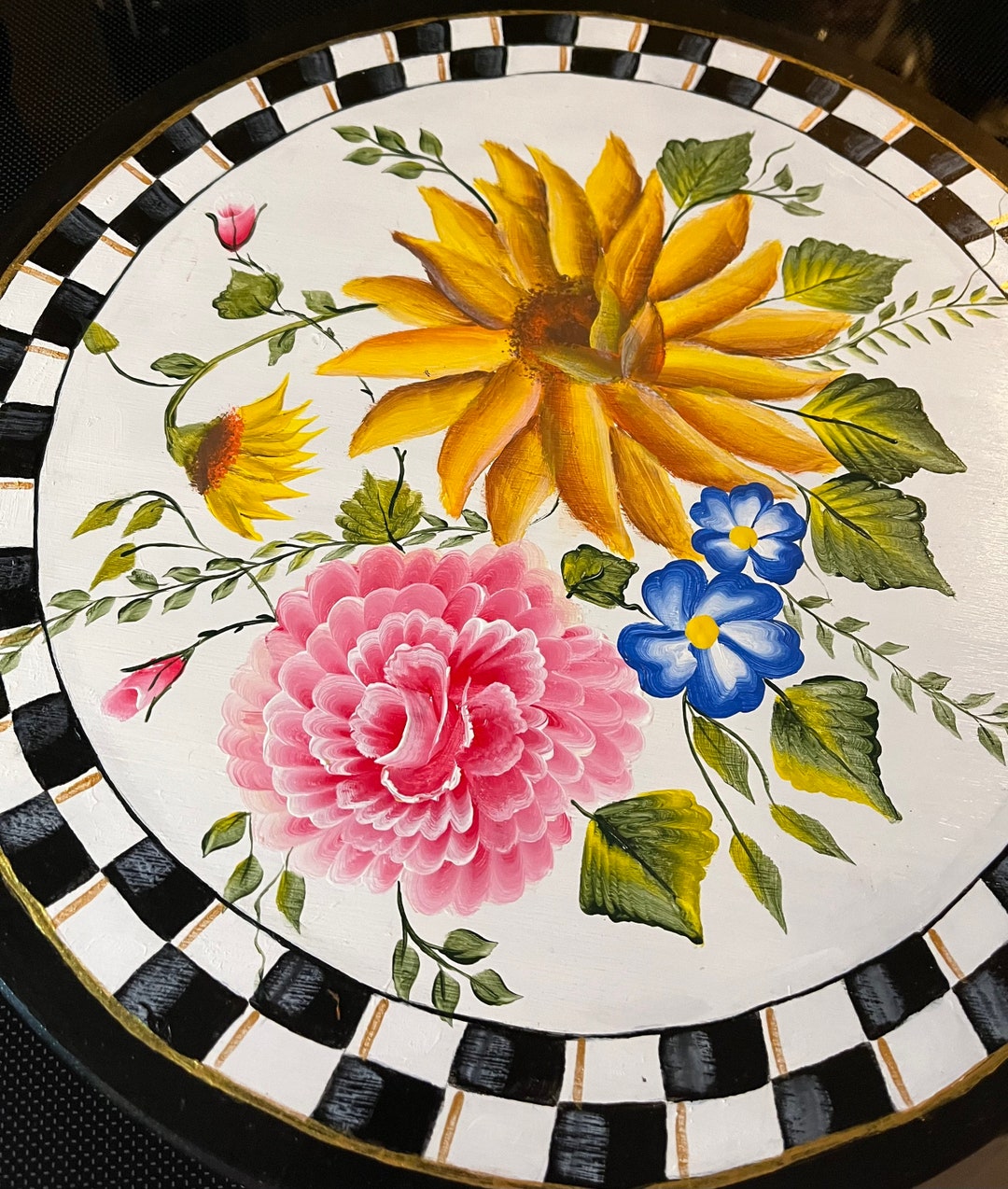 Lazy Susan, Hand Painted Lazy Susan, Turntable, Painted Turntable ...