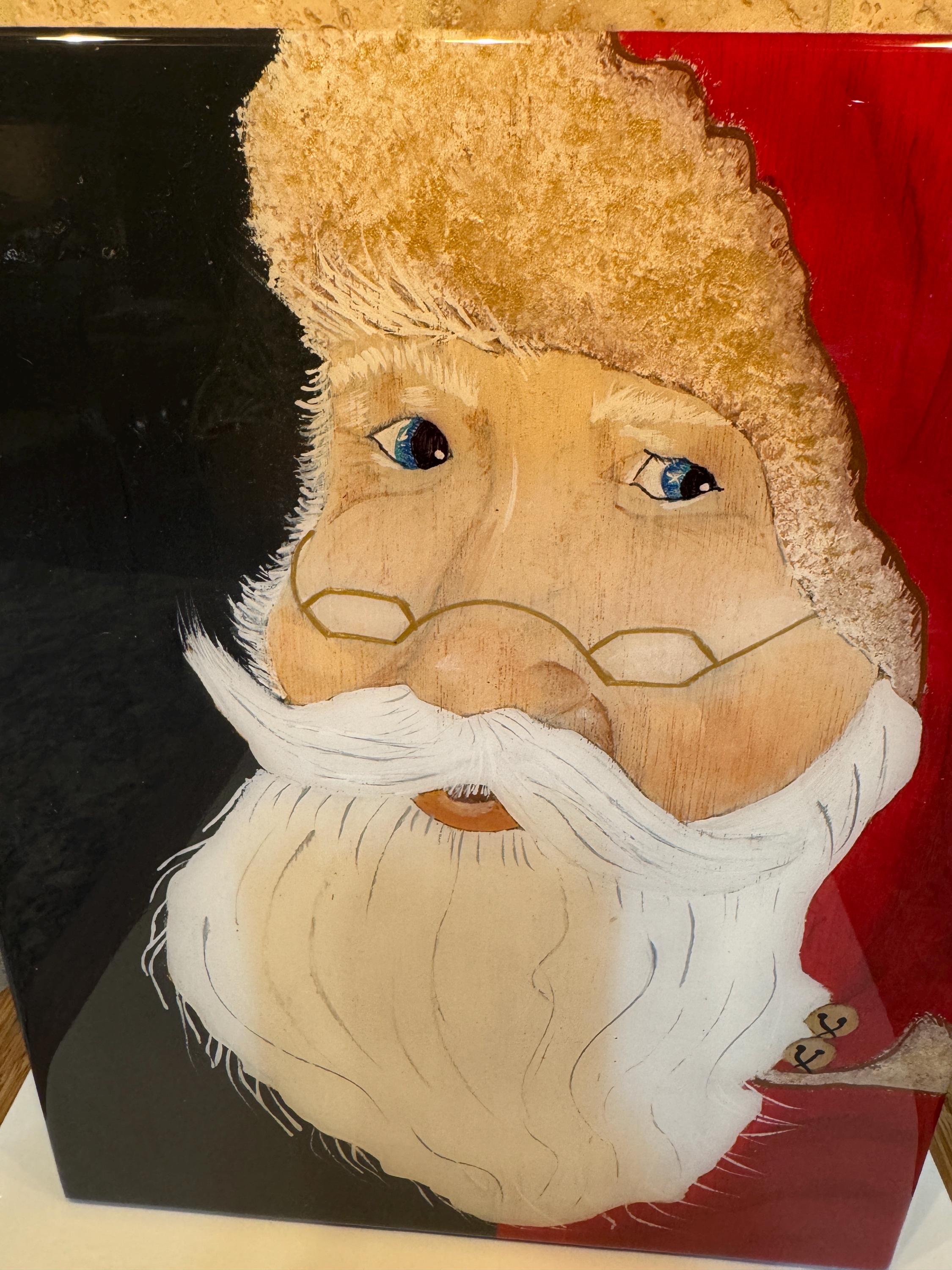 Hand Painted Santa Wooden Box, Christmas Holiday Decor (9x12x3.25) - Etsy
