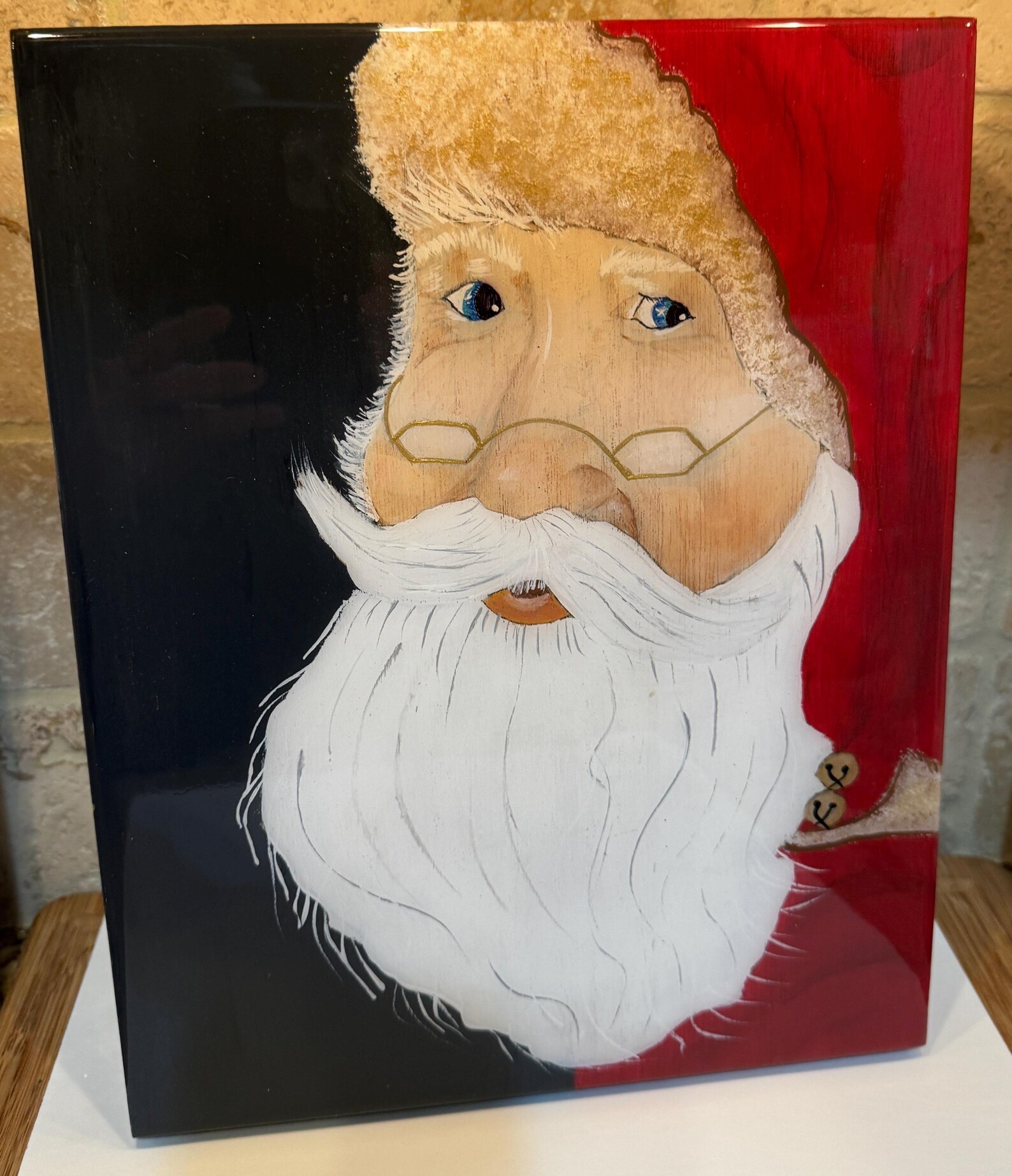 Hand Painted Santa Wooden Box, Christmas Holiday Decor (9x12x3.25) - Etsy