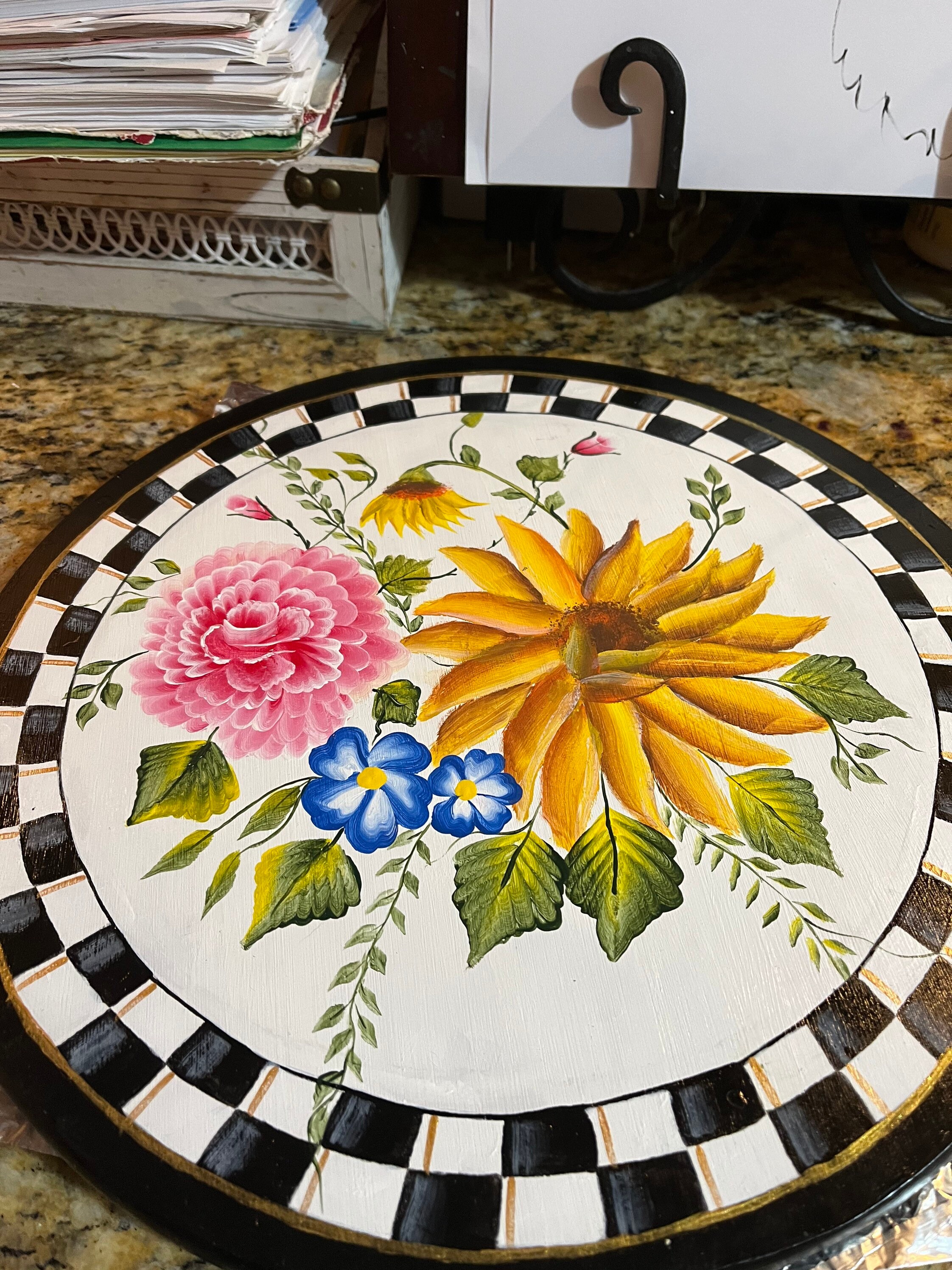 Lazy Susan, Hand Painted Lazy Susan, Turntable, Painted Turntable ...