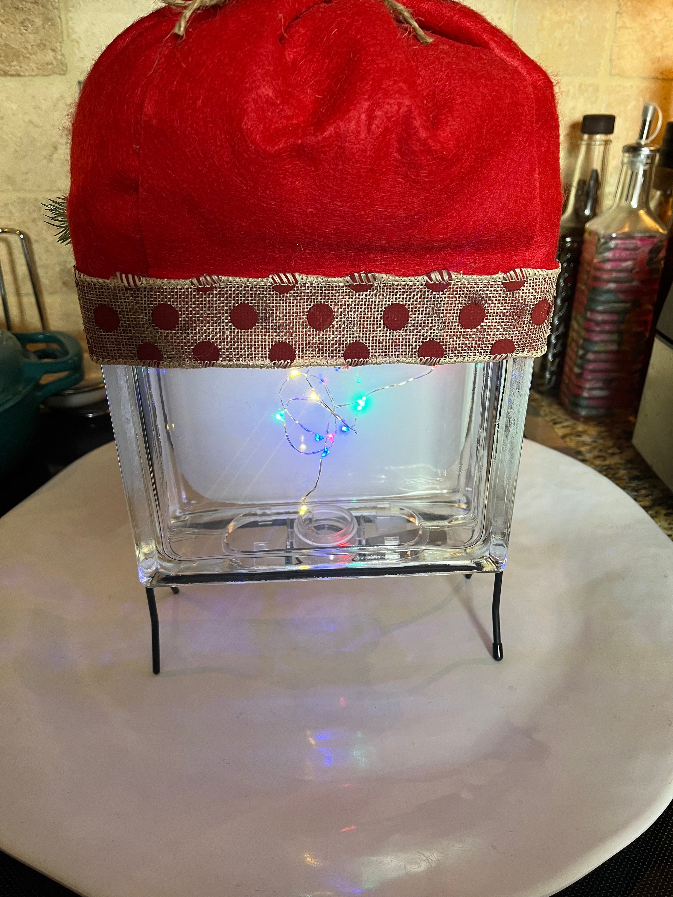 Snowman Glass Block With Stand, Snowman Glass Art, Snowman, Hand ...