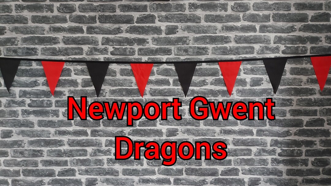 10ft Handmade Rugby Team Colours Fabric - Newport Gwent Dragons ...