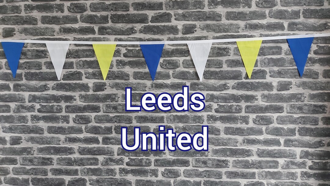 10ft - 50ft Handmade Football Team Colours Fabric Bunting - Leeds ...