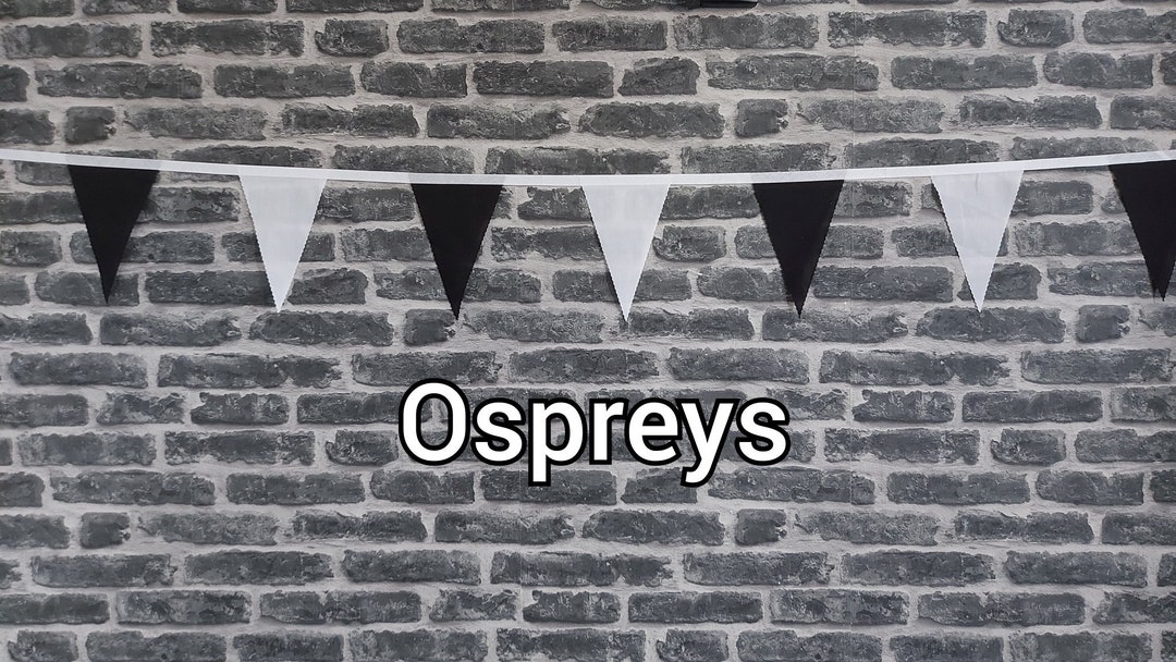 10ft Handmade Rugby Team Colours Fabric Bunting - Ospreys - Single Ply ...