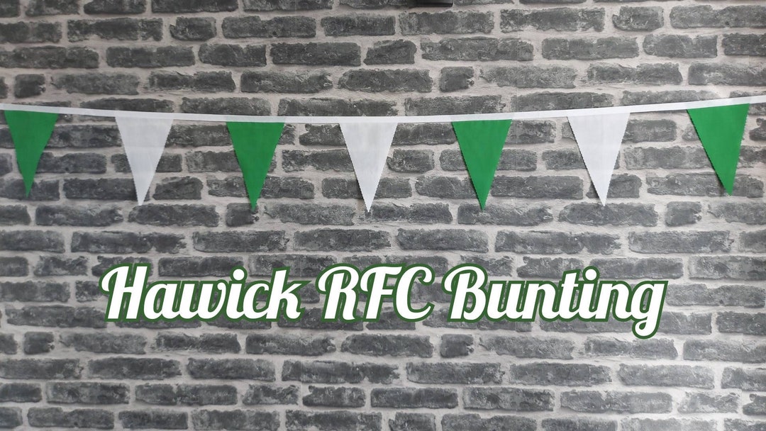 10ft Handmade Rugby Team Colours Fabric Bunting Hawick RFC Single Ply ...