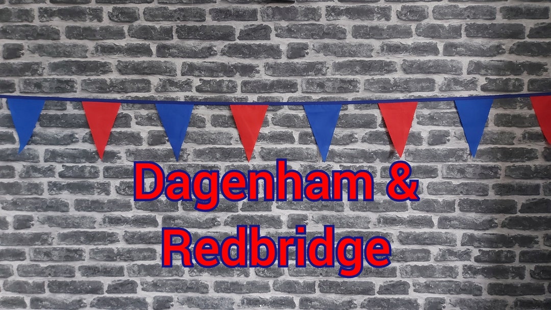 10ft Handmade Football Team Colours Fabric Bunting - Dagenham ...