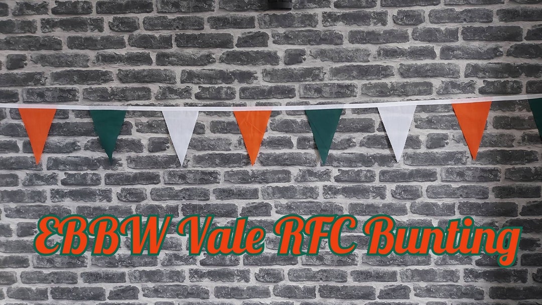 10ft Handmade Rugby Team Colours Fabric - EBBW Vale RFC - Single Ply ...