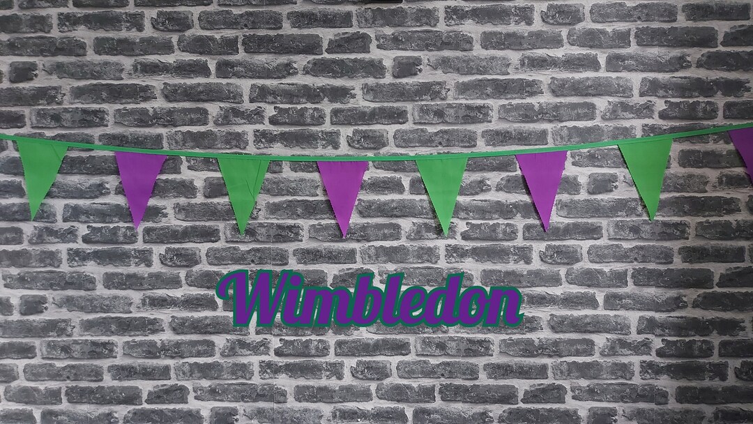 10ft - 50ft Lengths Handmade Wimbledon Colours Fabric Bunting - Sport ...