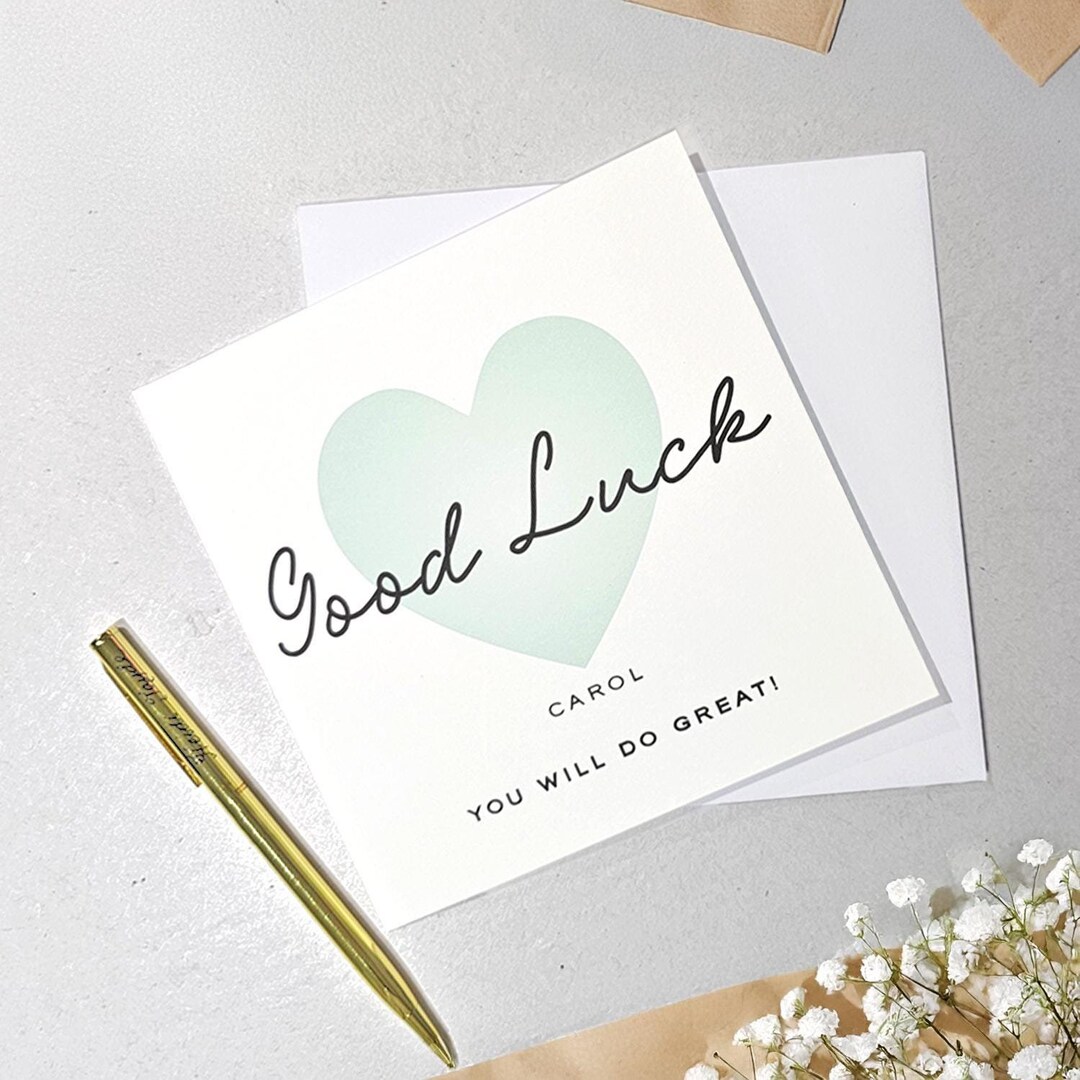 Good Luck Card for New Job Good Luck Card for Friend Good Luck for Her ...