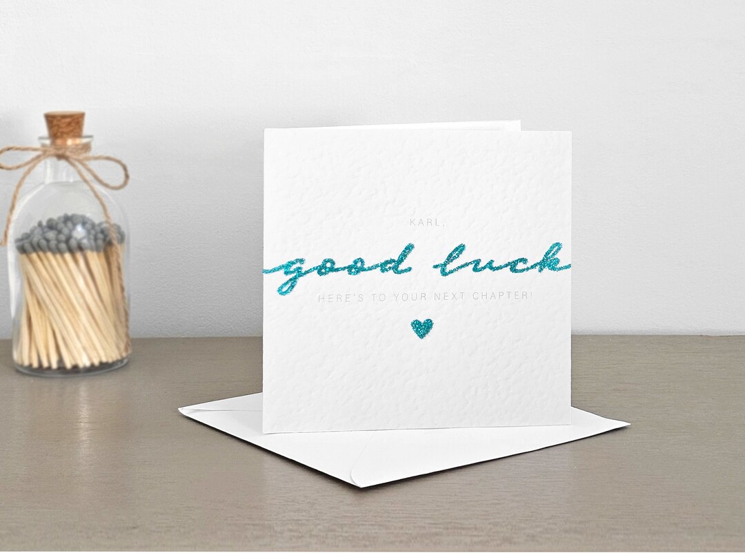 New Chapter Good Luck Card Good Luck Card Simple New Job - Etsy