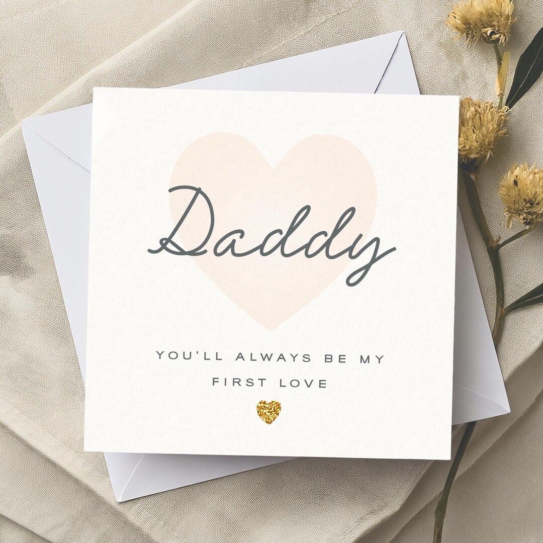 Luxury Handmade Daddy First Love Valentine's Day Card With A Gold ...