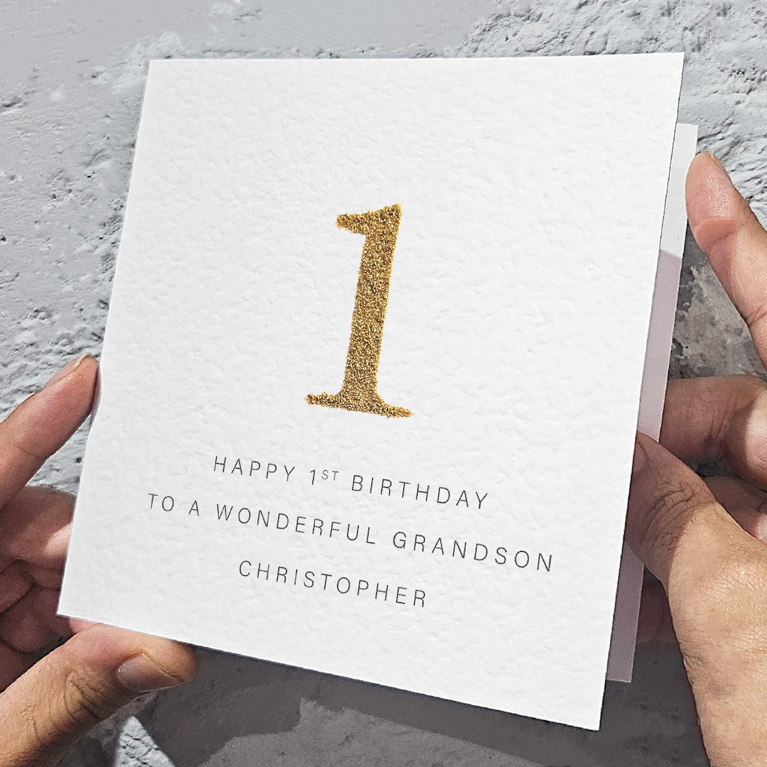 1st Birthday Card for Grandson First Birthday Card for Grandson ...
