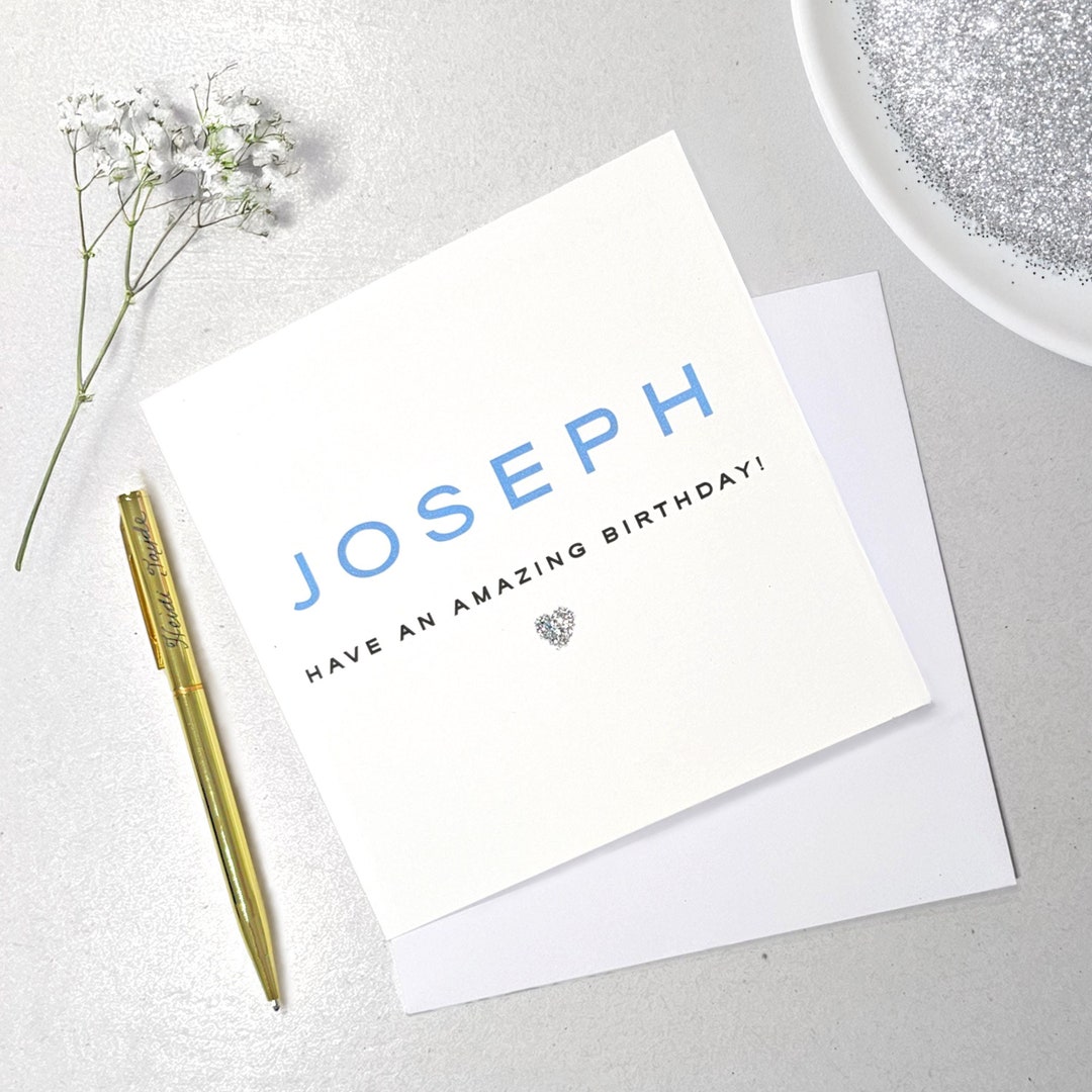 Personalised White Birthday Card for Her Silver Glitter Birthday Card ...