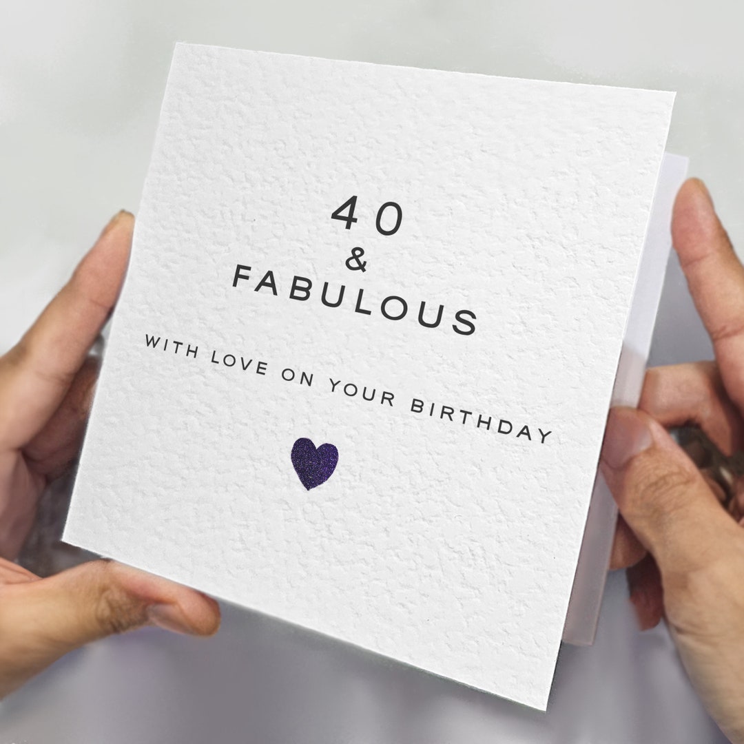 Personalised 40th Birthday Card for Friend 40th Birthday Card for ...