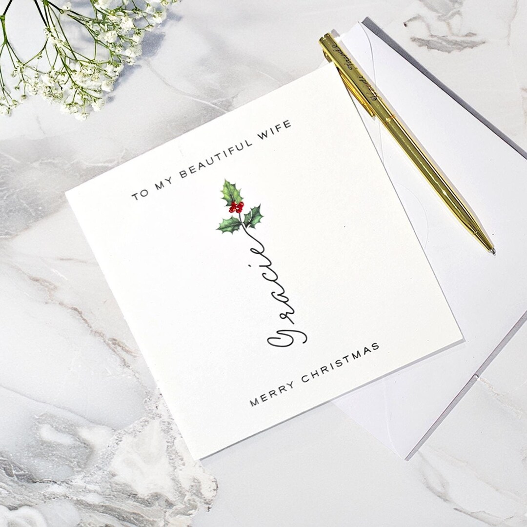 Personalised Wife Christmas Card Christmas Card for Wife Christmas Gift ...