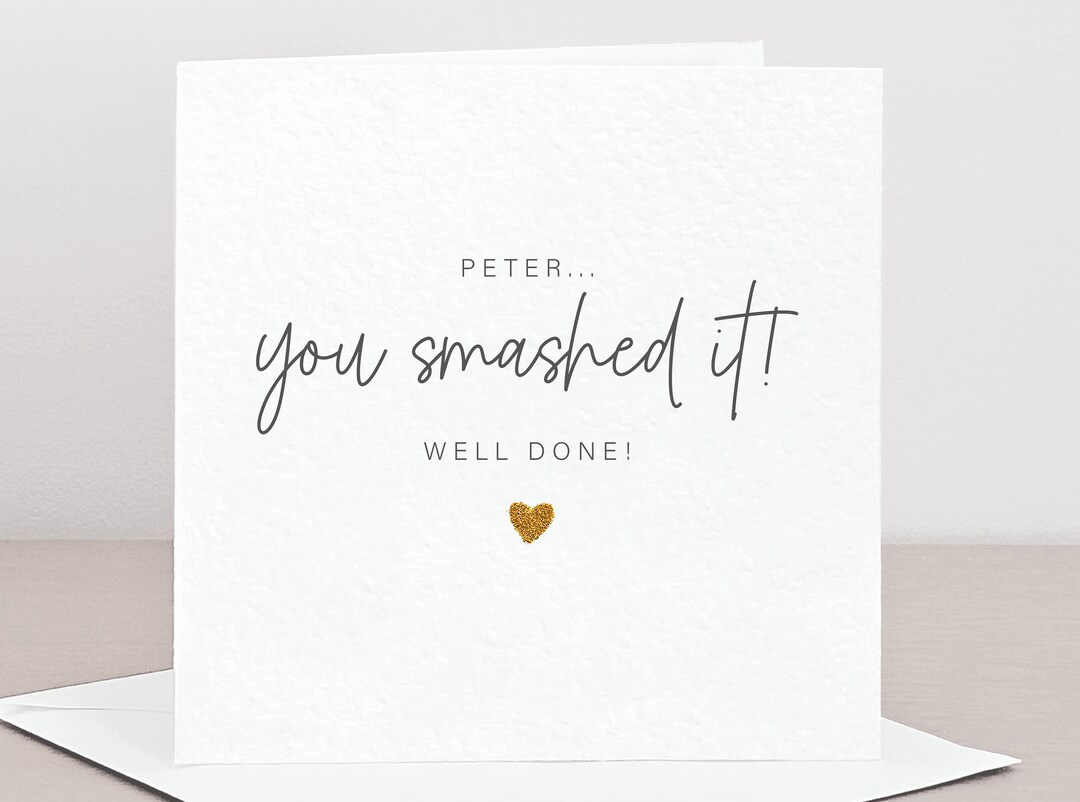 You Smashed It Well Done Card Graduation Card Well Done New Job ...