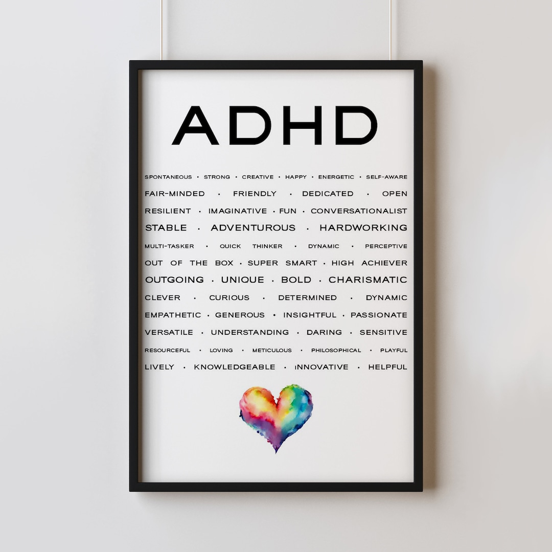 ADHD Art Print ADHD Print Gift for Boyfriend ADHD Positive Art Print ...