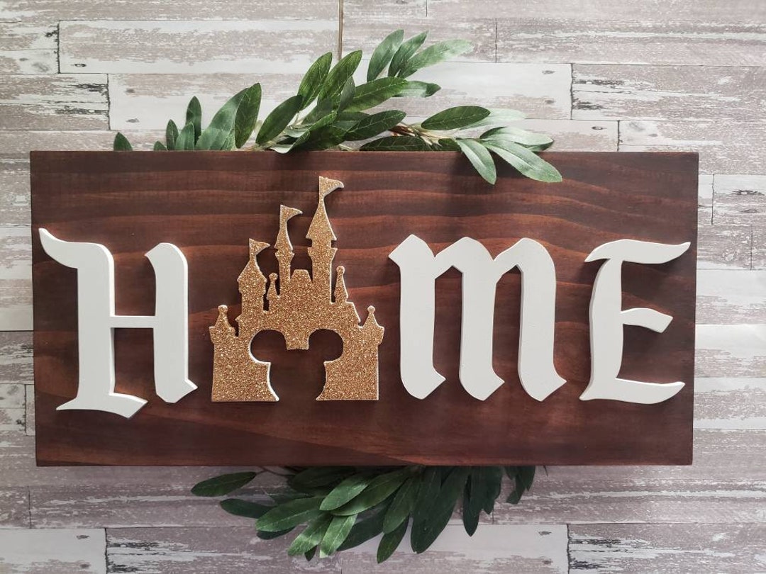 Home Disney Wood Sign Disney Castle - Etsy