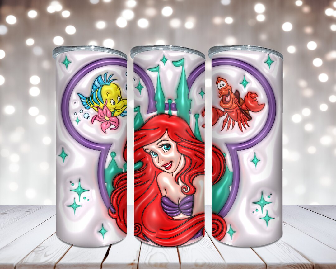 3D Inflated Princess Tumblers | Ariel - Etsy