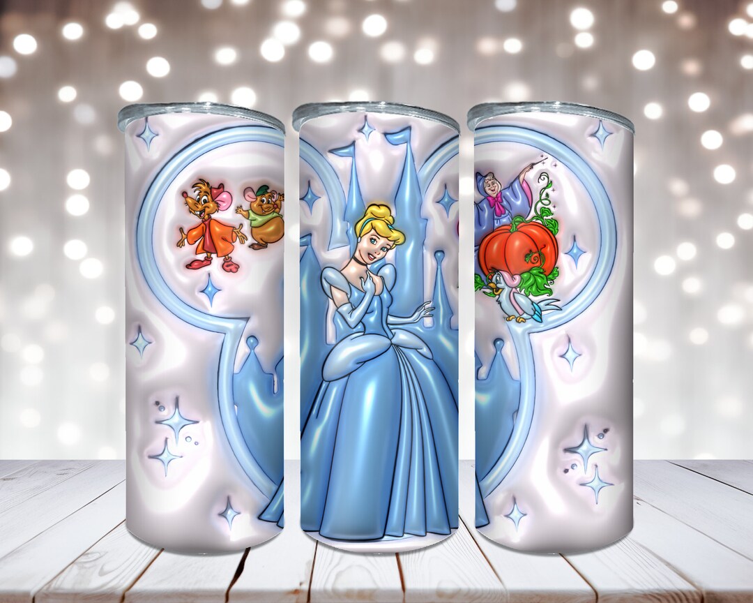 3D Inflated Princess Tumblers | Cinderella - Etsy