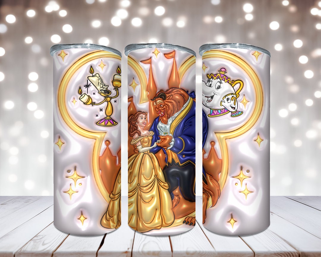 3D Inflated Princess Tumblers | Belle - Etsy