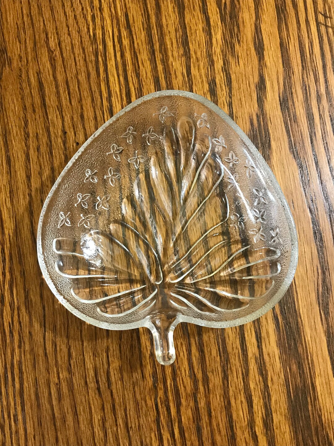 Vintage Clear, Leaf Shaped Bowl - Etsy