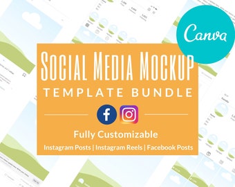 Facebook Mockup Template for Canva Fully Customizable - Etsy