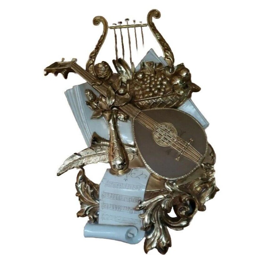 Syroco Wall Sculpture Musical Instrument Large Hollywood Regency 70s ...