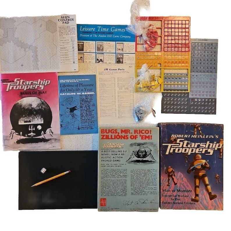 Vintage Starship Troopers Bookcase Game Robert Heinlein's 1976 Avalon ...