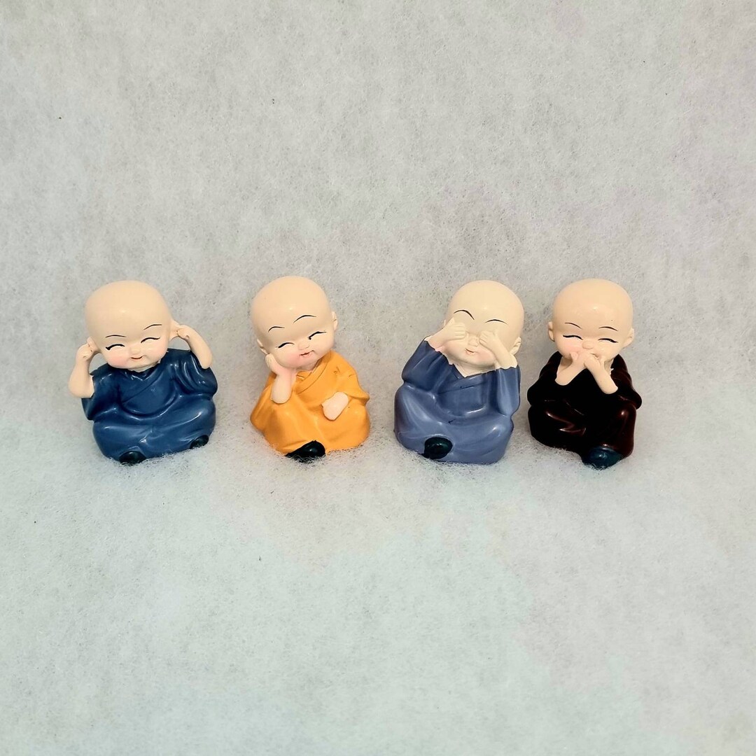 Vintage Chinese Baby Monk Figurines, Vintage Little Monk Buddha Statues ...