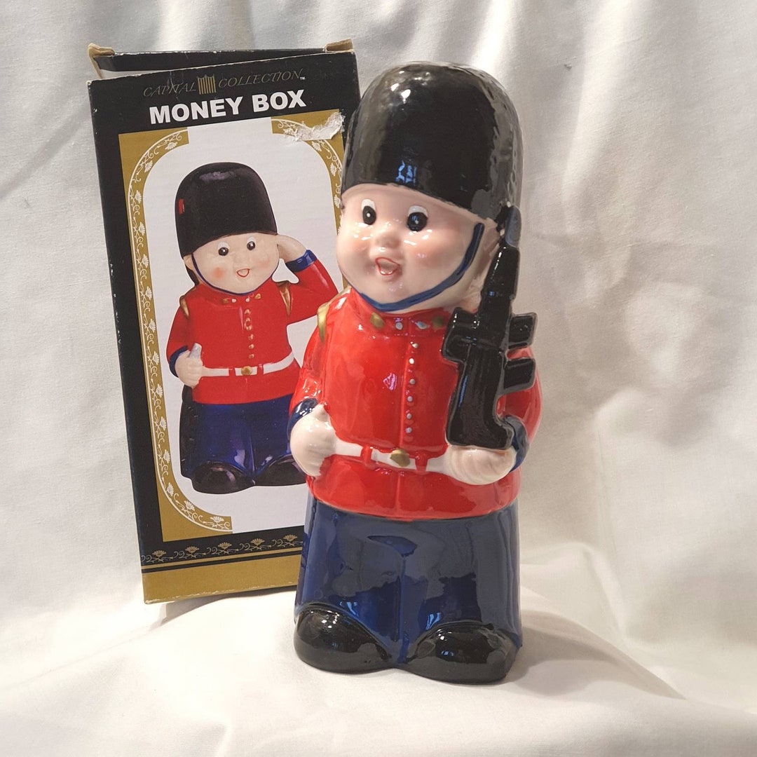 Vintage English Queens Guards Ceramic Money Box Boxed, Retro Buckinham ...