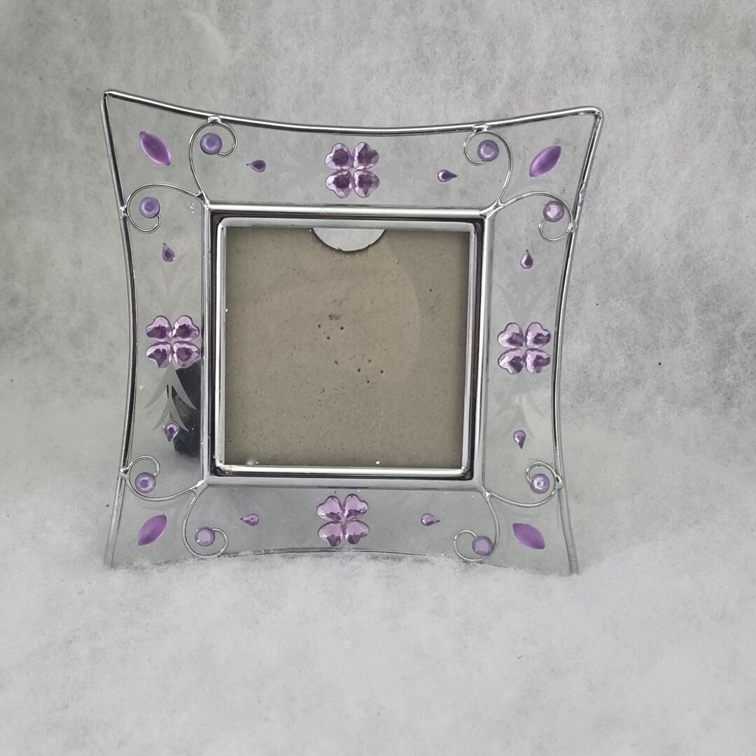 Vintage Glass Floral Frame Shudehill, Square Glass Floral Frame - Etsy