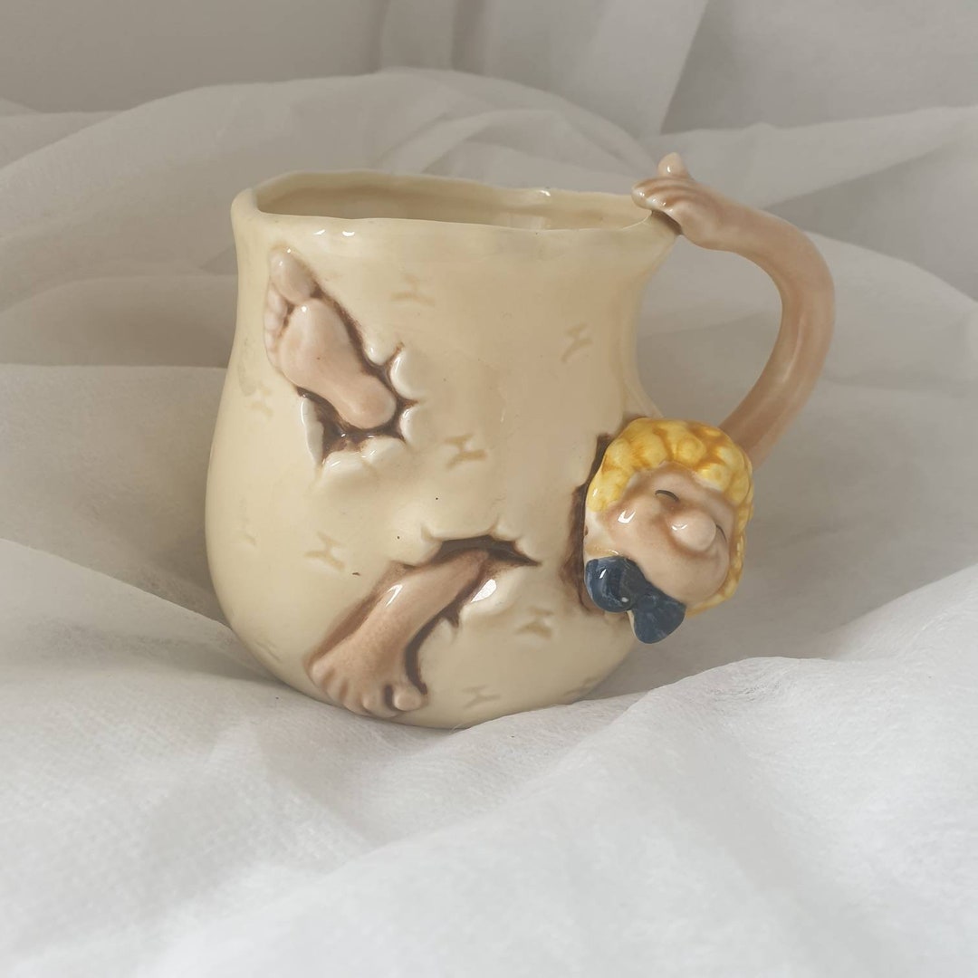 Vintage Japanese RARE Figure Mug, Figurine Whimsical Mug, Japanese 3D ...