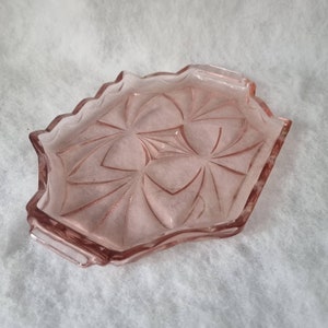 Art Deco Pink Glass Dressing Table Set, Intalgio Pink Glass Tray Set - Etsy