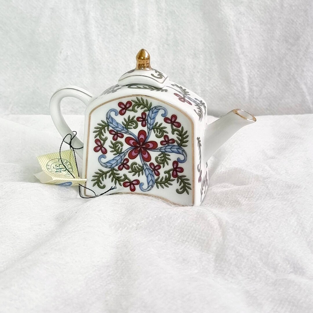 Vintage Miniature Cube Teapot Porcelain Arts Special Edition - Etsy