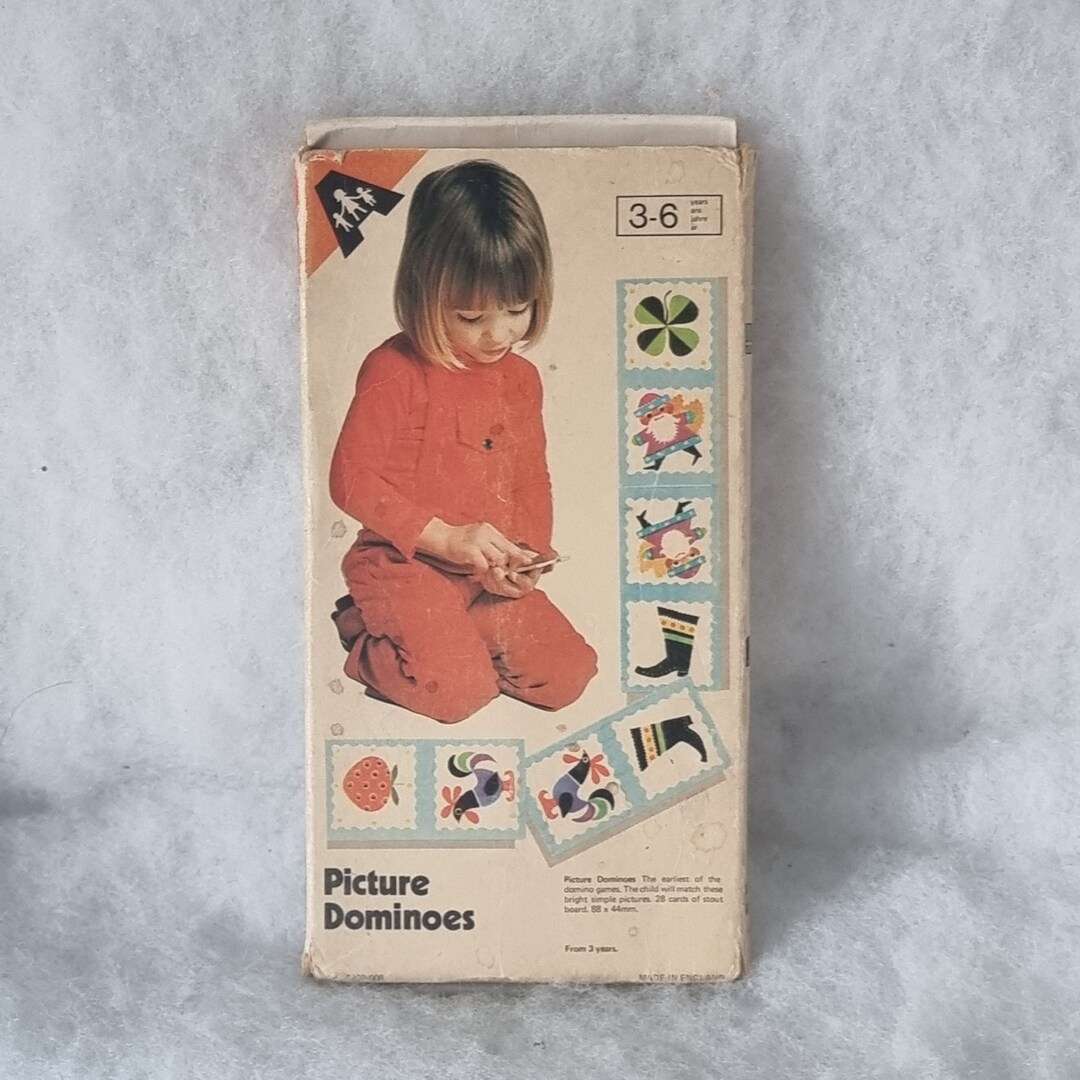 Vintage 1970's Childrens Picture Dominoes, Retro Picture Dominoe Cards ...