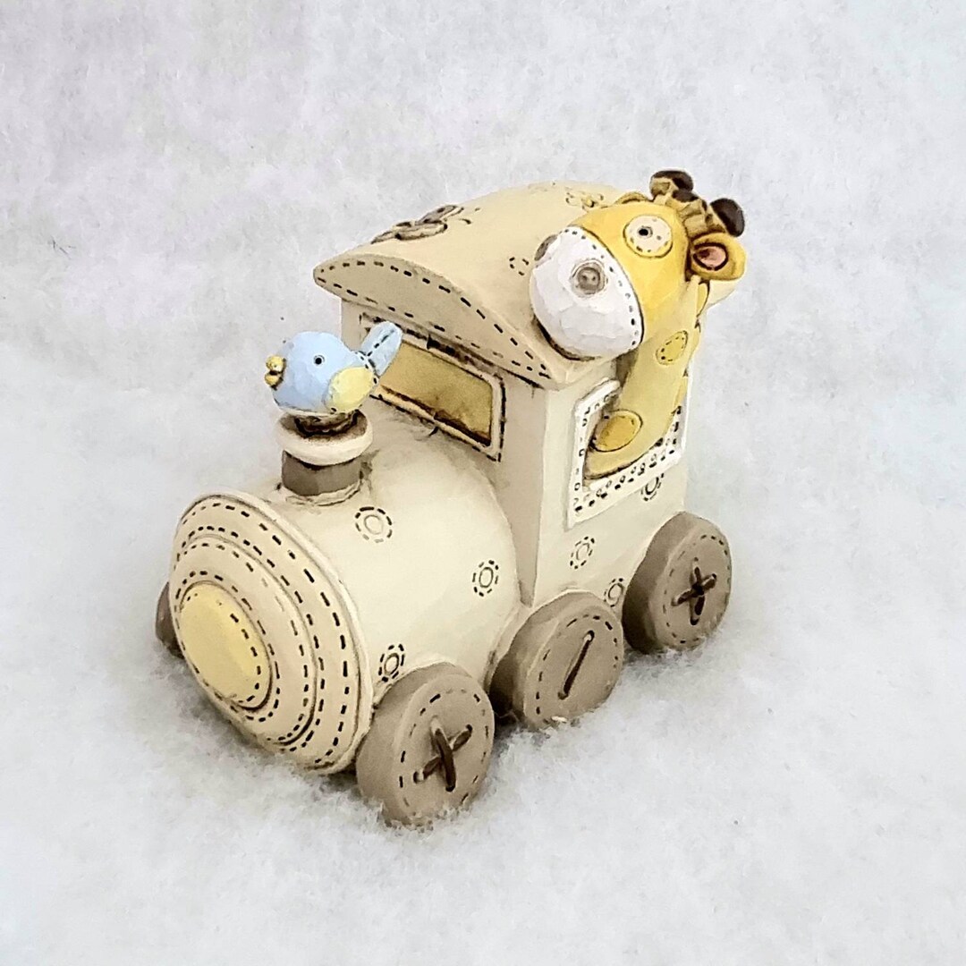 Vintage Giraffe Train Money Bank, Nursery Train Resin Money Box ...