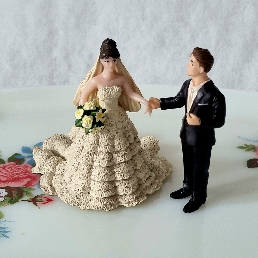 Vintage Bride and Groom Cake Toppers Papo Bride and Groom - Etsy