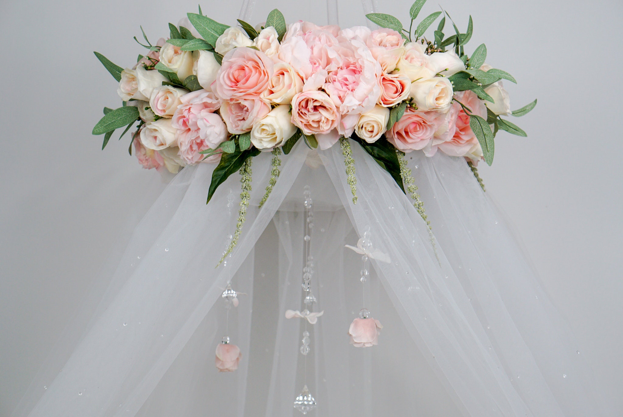 Hangs From Ceiling Round Canopy Floral Canopy Crib Canopy | Etsy